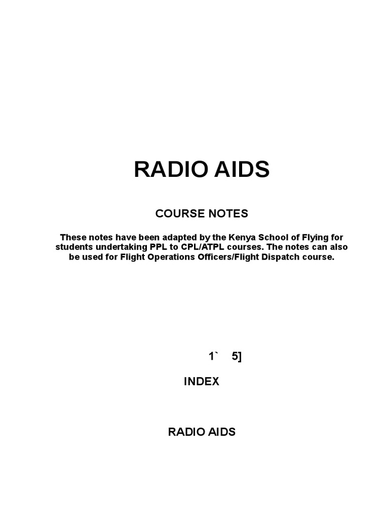 Radio Aids Student Notes Pdf Ionosphere Antenna Radio