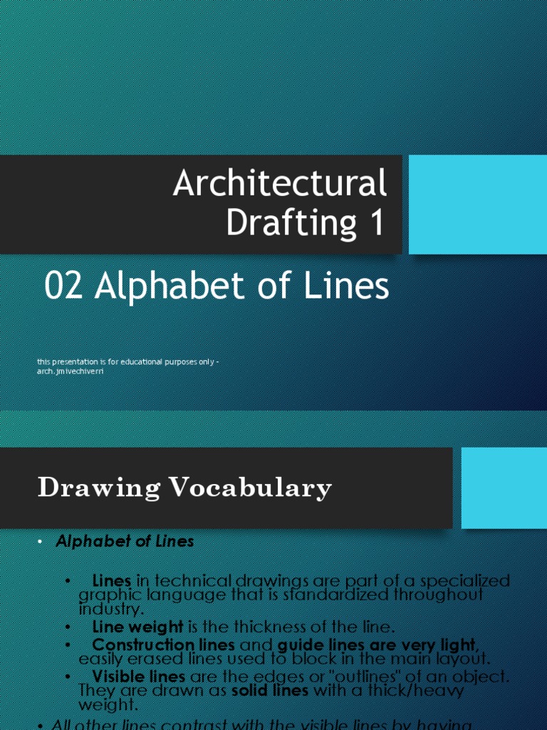 Alphabet of Lines in Drafting | PDF | Teaching Methods & Materials ...