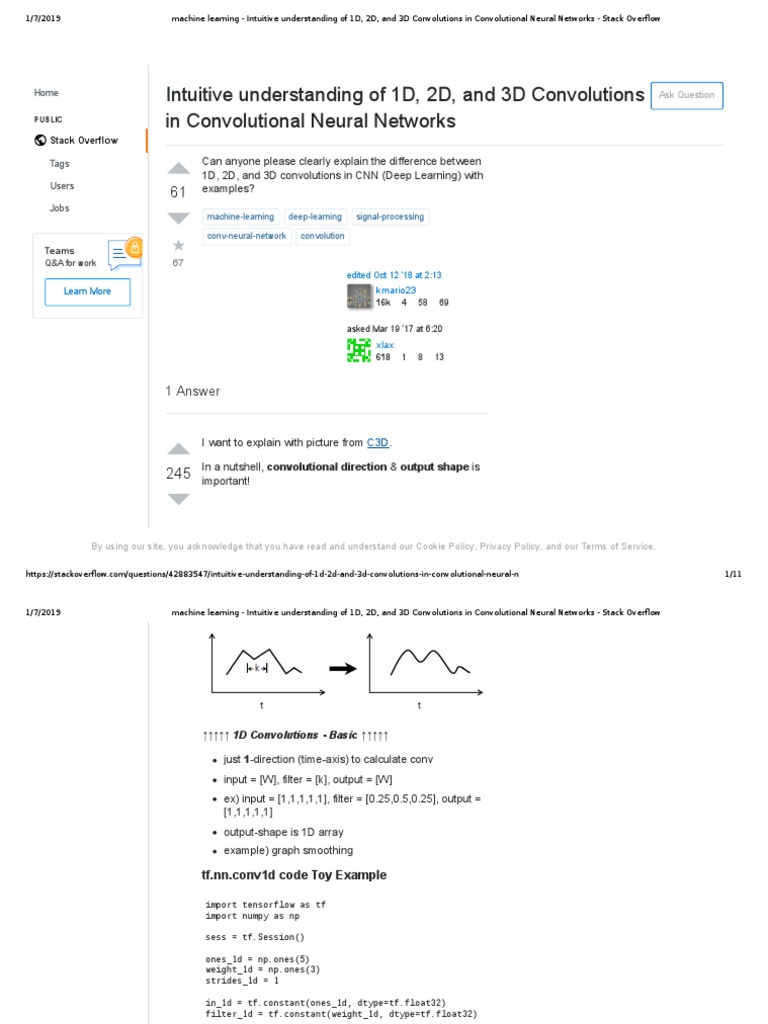 Machine Learning - Intuitive Understanding of 1D, 2D, and 3D Convolutions in Convolutional ...