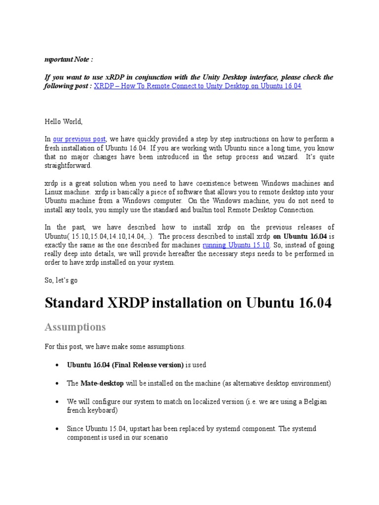 Install RDC Di Ubuntu | Download Free PDF | Desktop Environment ...