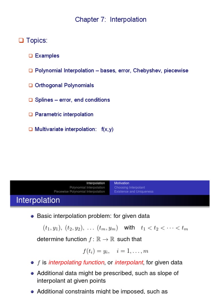 Interpolation Method | PDF | Interpolation | Spline (Mathematics)