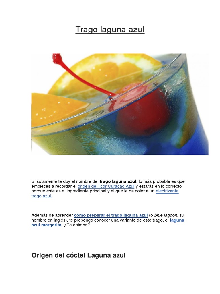 Trago Laguna Azul | PDF