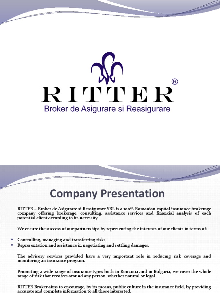 Ritter Insurance Broker Presentation | PDF | Insurance | Risk