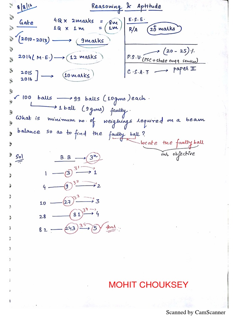 Aptitude Notes @mohit Chouksey | PDF
