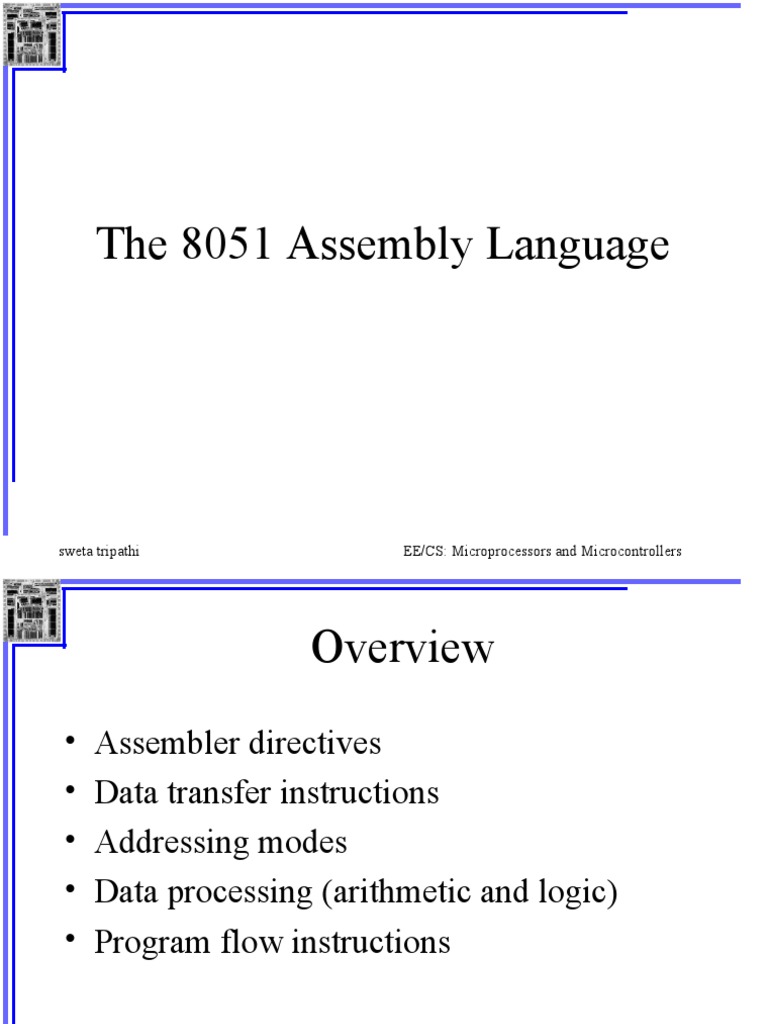 The 8051 Assembly Language | PDF | Assembly Language | Subroutine