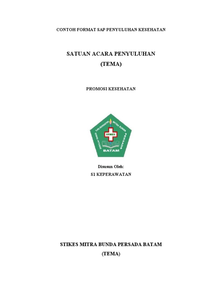 Contoh Format SAP Penyuluhan Pengmas | PDF