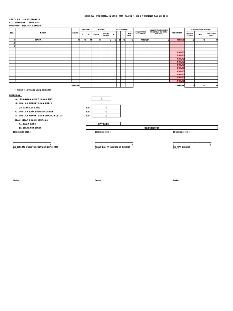 Borang A3 KOSONG | PDF
