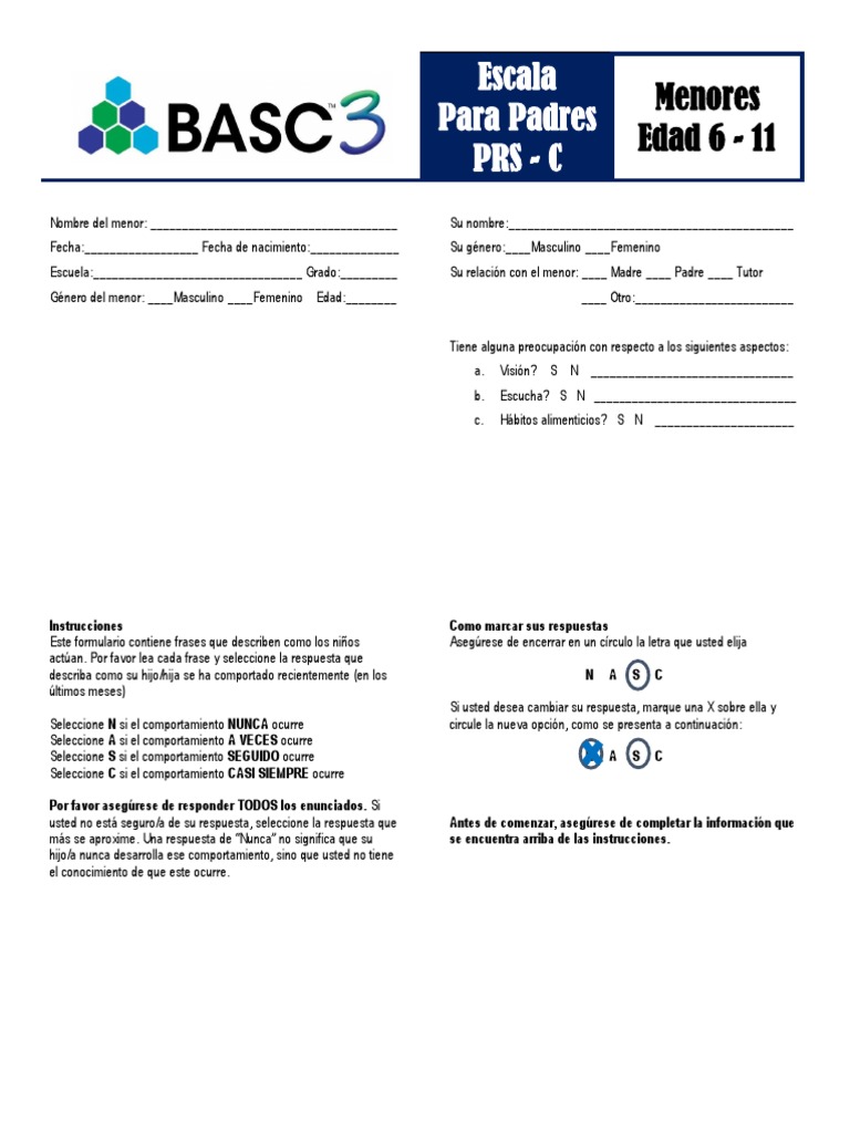 Basc 3 Espanol | PDF