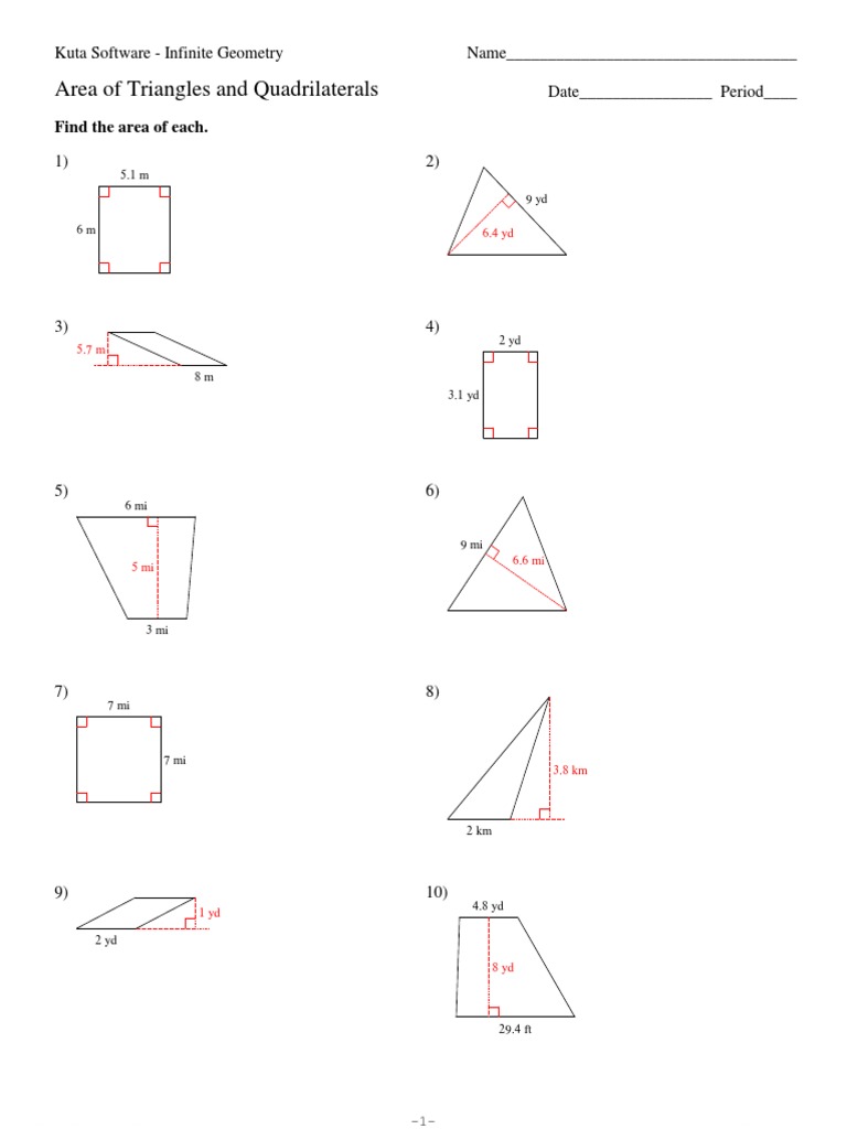 6-Area of Triangles and Quadrilaterals PDF | Download Free PDF | Area ...