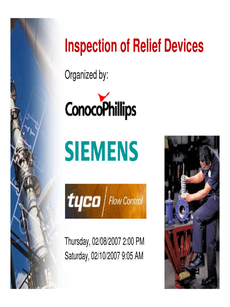 Inspection of Relief Devices | PDF | Valve | Gas Technologies