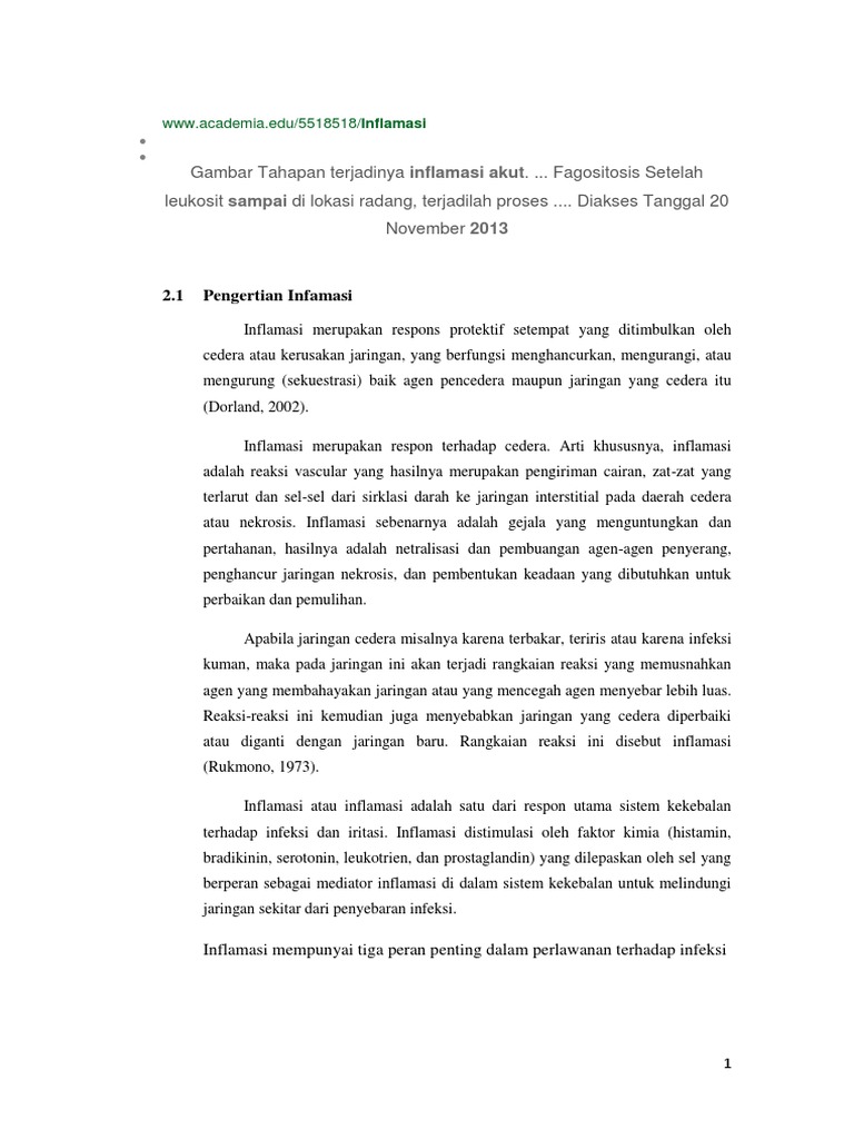 Proses dan Tahapan Inflamasi Akut | PDF | Kesehatan Holistik | Sains ...
