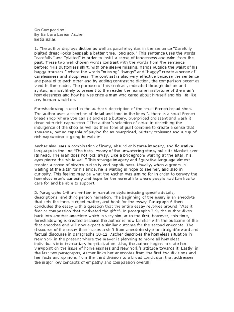 On Compassion | PDF | Essays | Compassion