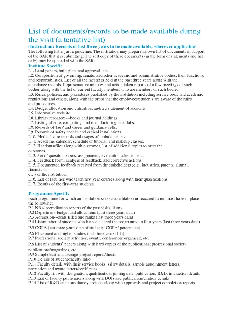 List of Document - NBA File | PDF | Experiment | Rubric (Academic)