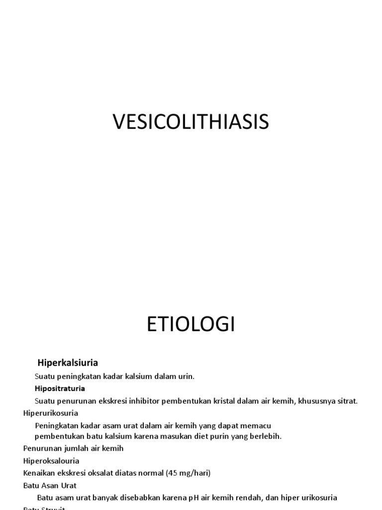 VESICOLITHIASIS | PDF