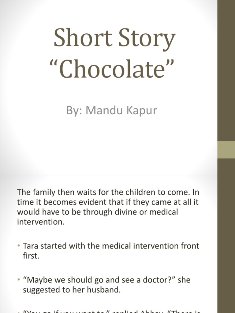 Short Story "Chocolate": By: Mandu Kapur | PDF | Self-Improvement ...