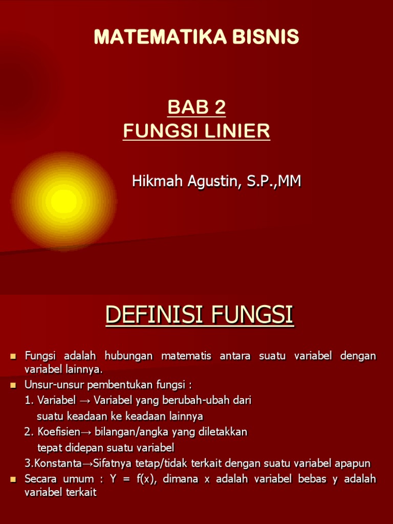 2 Fungsi Linier | PDF
