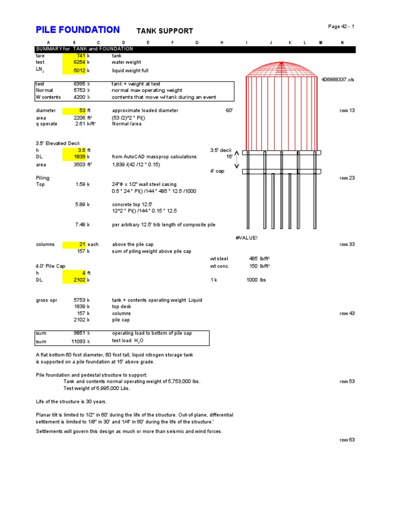 Pile Foundation: Tank Support | PDF | Deep Foundation | Standard Deviation
