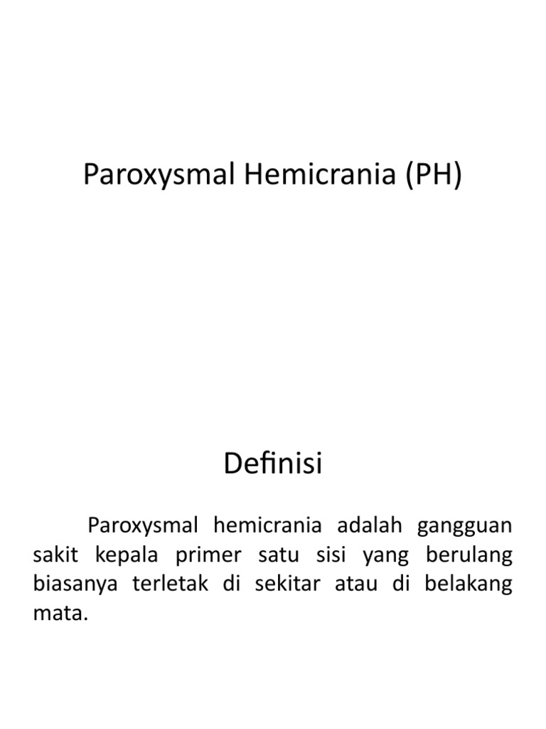 Paroxysmal Hemicrania (PH) | PDF