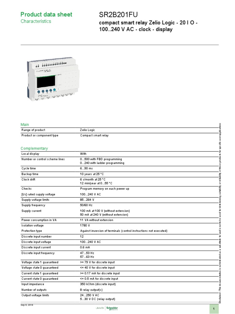SR2B201FU: Product Data Sheet | PDF | Relay | Alternating Current