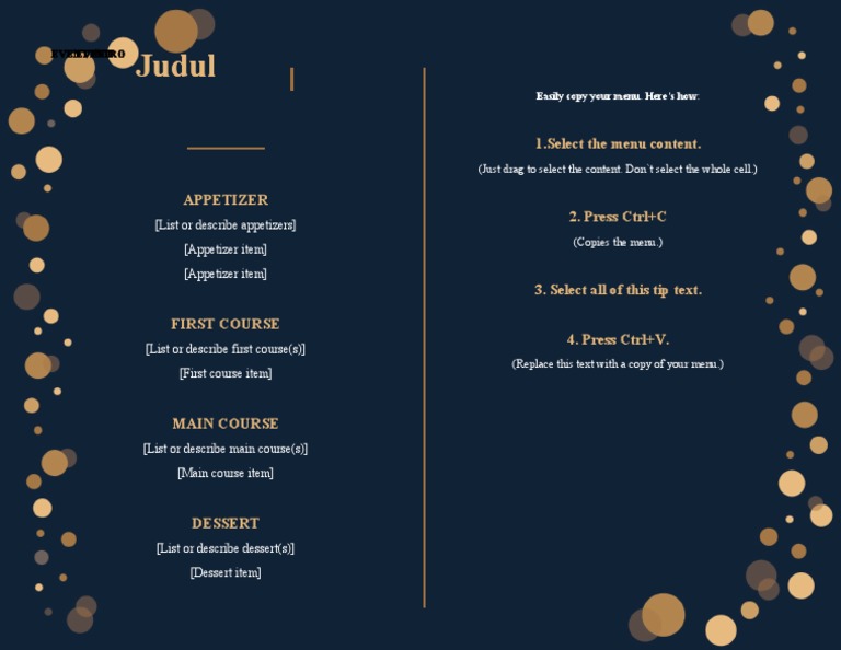 Judul Judul: 1.select The Menu Content | PDF | Menu | Meal