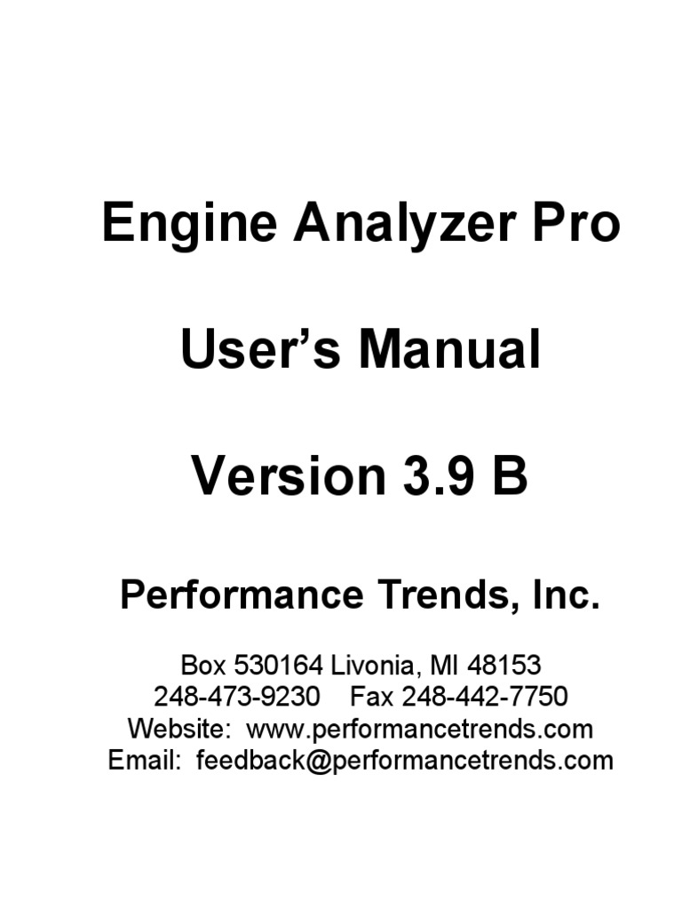 Manual Engine Analyzer Pro v3.9 PDF | PDF | Piston | Cylinder (Engine)