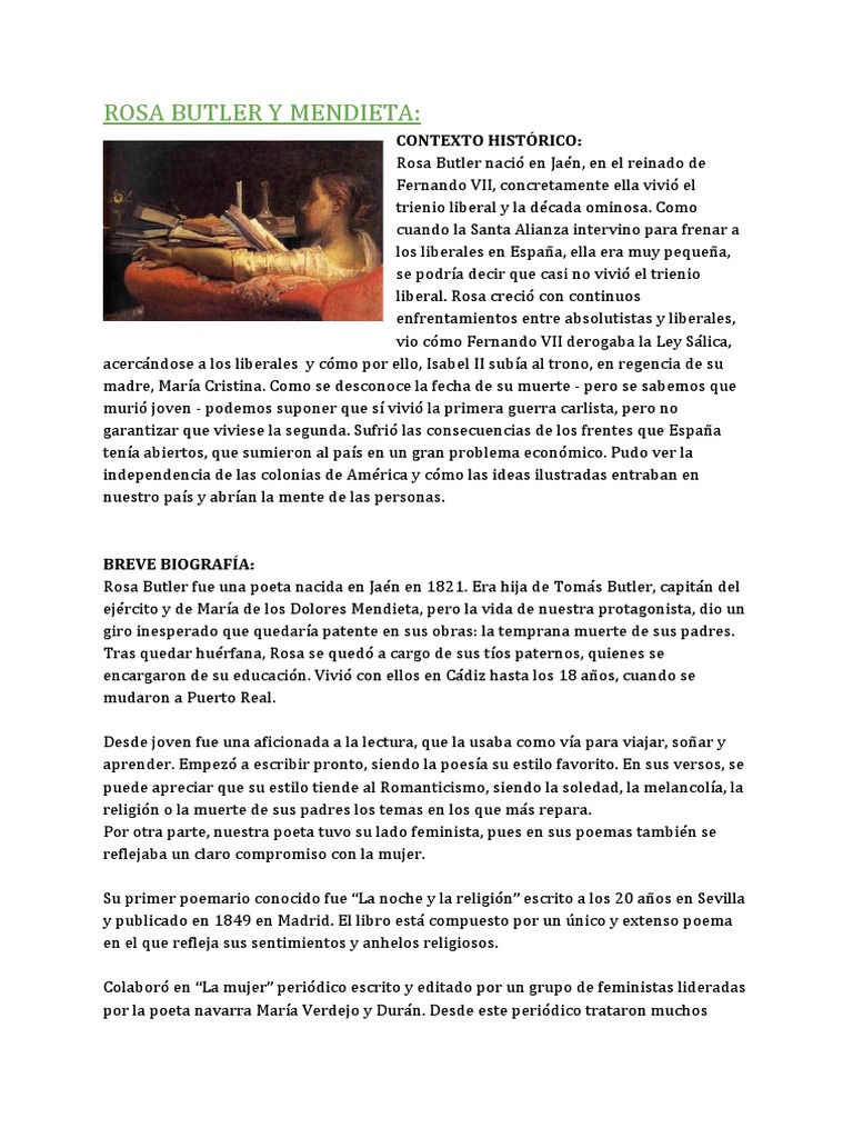 Rosa Butler y Mendieta | PDF