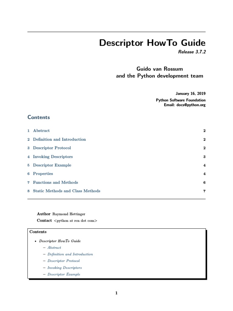 Python Descriptor Protocol Guide | PDF | Method (Computer Programming) | Class (Computer ...