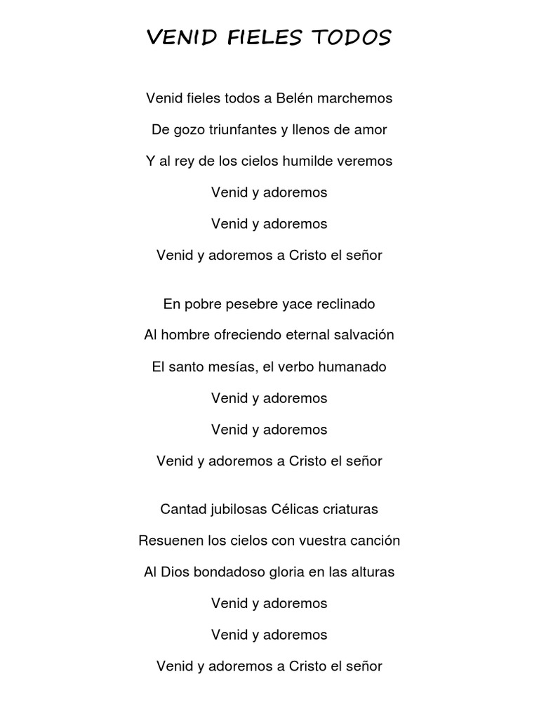 Venid Fieles Todos | PDF