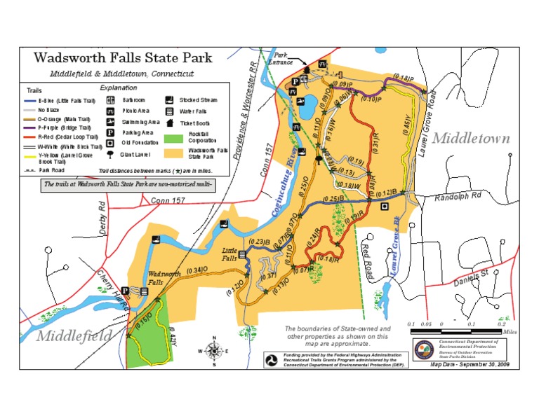 Middletown: Wadsworth Falls State Park | PDF | Trail | Outdoor Recreation