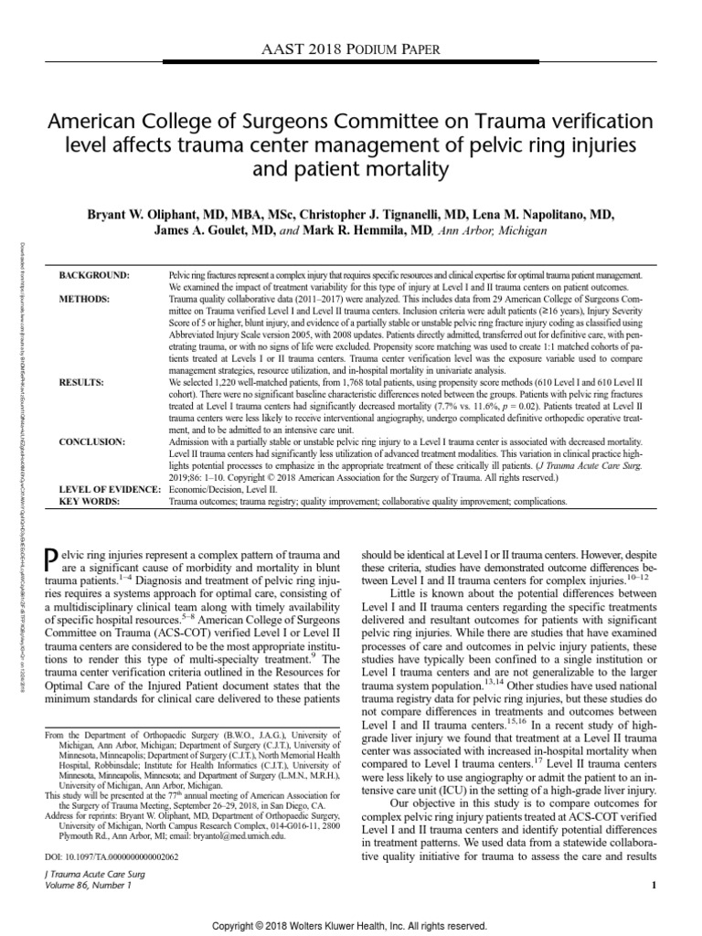 American College of Surgeons Committee On Trauma | PDF | International ...