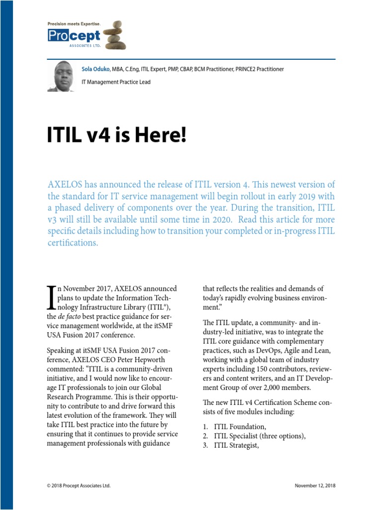 Itil v4 Is Here PDF | PDF | Itil | Information Technology