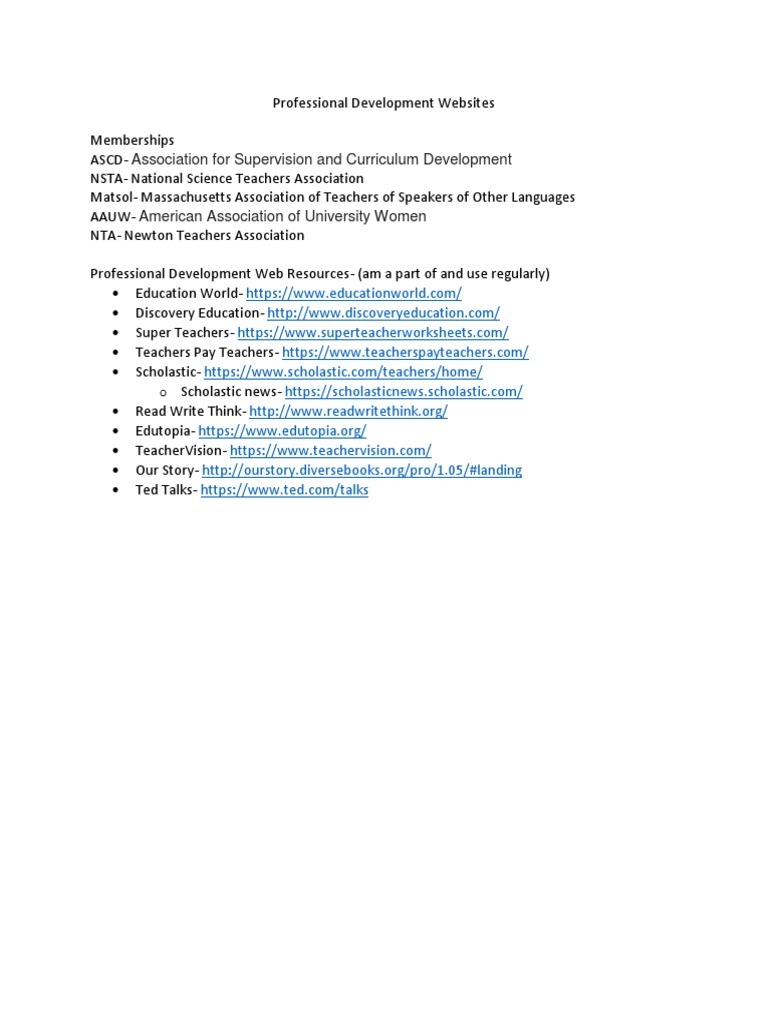 Professional Development Websites | PDF | Social Science