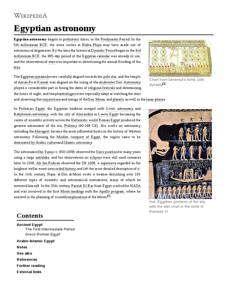 Egyptian Astronomy | PDF | Ancient Astronomy | Ancient Science