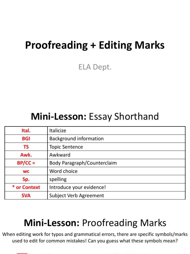 Proofreading Editing Marks | PDF