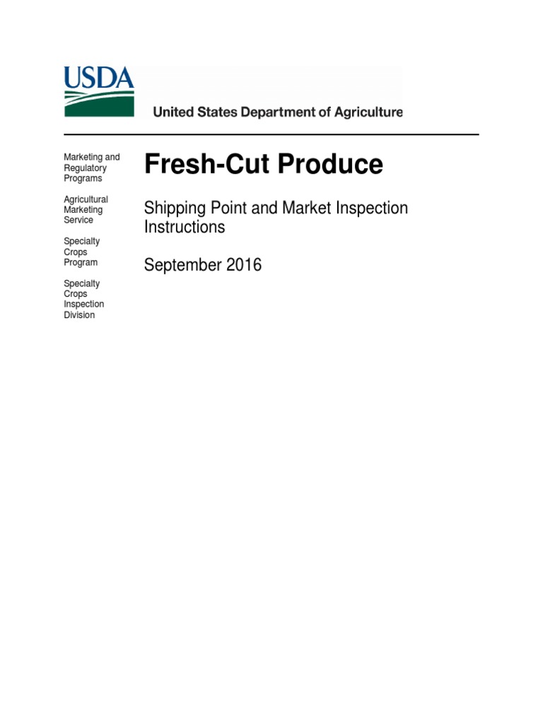Fresh-Cut Produce | PDF | United States Department Of Agriculture ...
