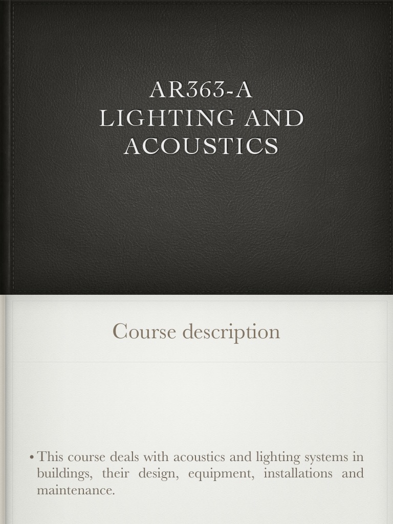 1 - Introduction To Acoustics | PDF | Acoustics | Sound