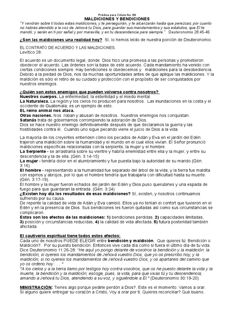 069 Maldiciones y Bendiciones | PDF | Adán y Eva | Biblia