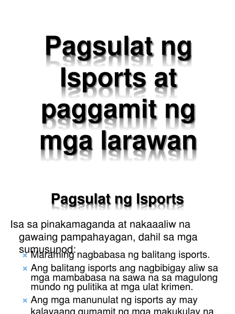 Pagsulat NG Isports at | PDF