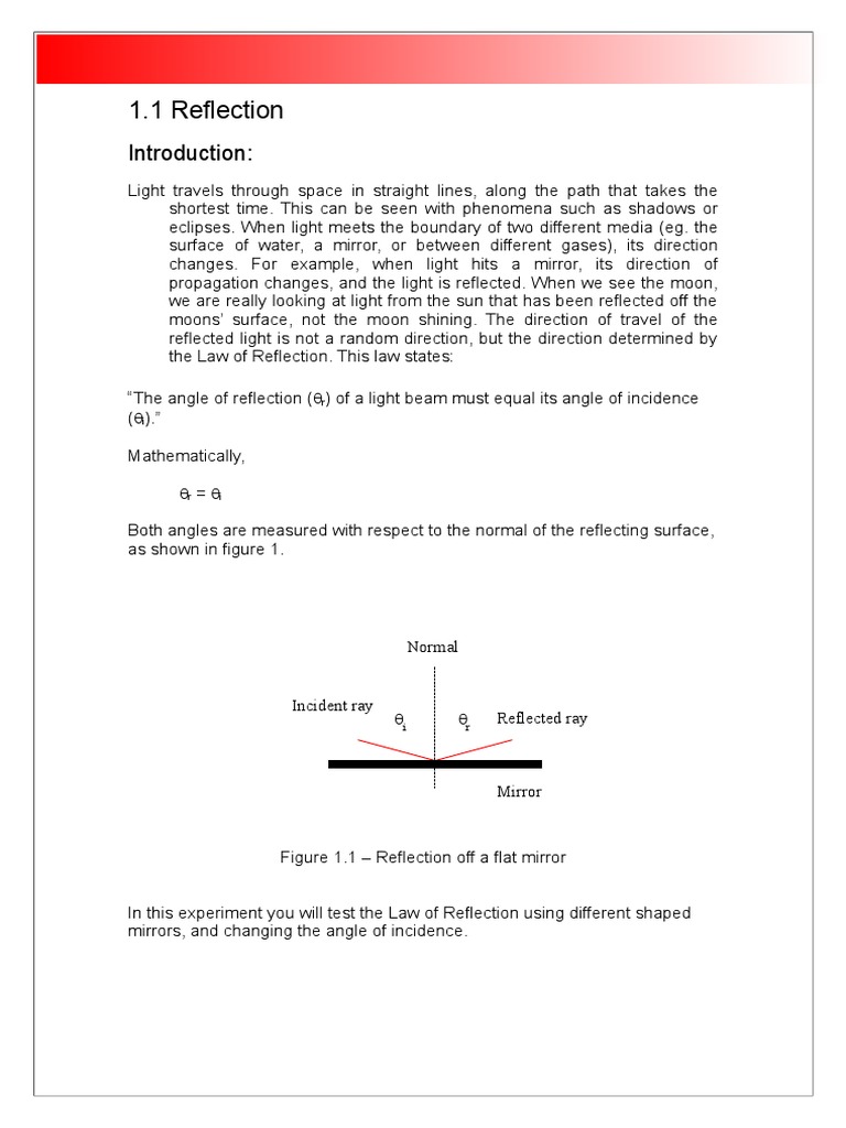 Reflection | PDF | Reflection (Physics) | Mirror