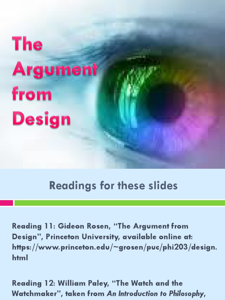 Argument From Design | PDF | Argument | Analogy