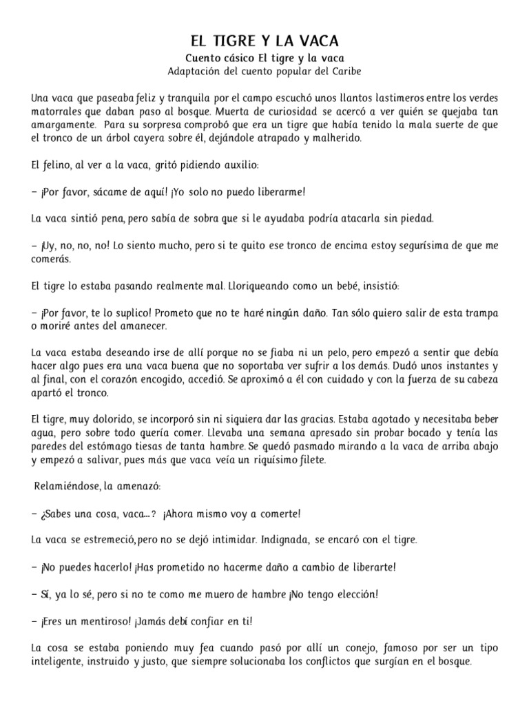 El Tigre Y La Vaca Pdf Pdf