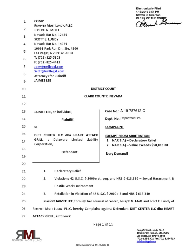 Sexual Harassment Lawsuit Against Jon Basso, Owner of Heart Attack ...