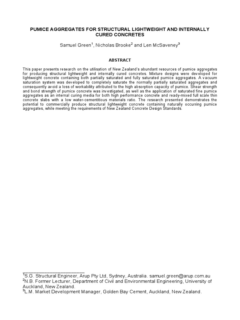 High Strength Lightweight Concrete | PDF | Construction Aggregate ...