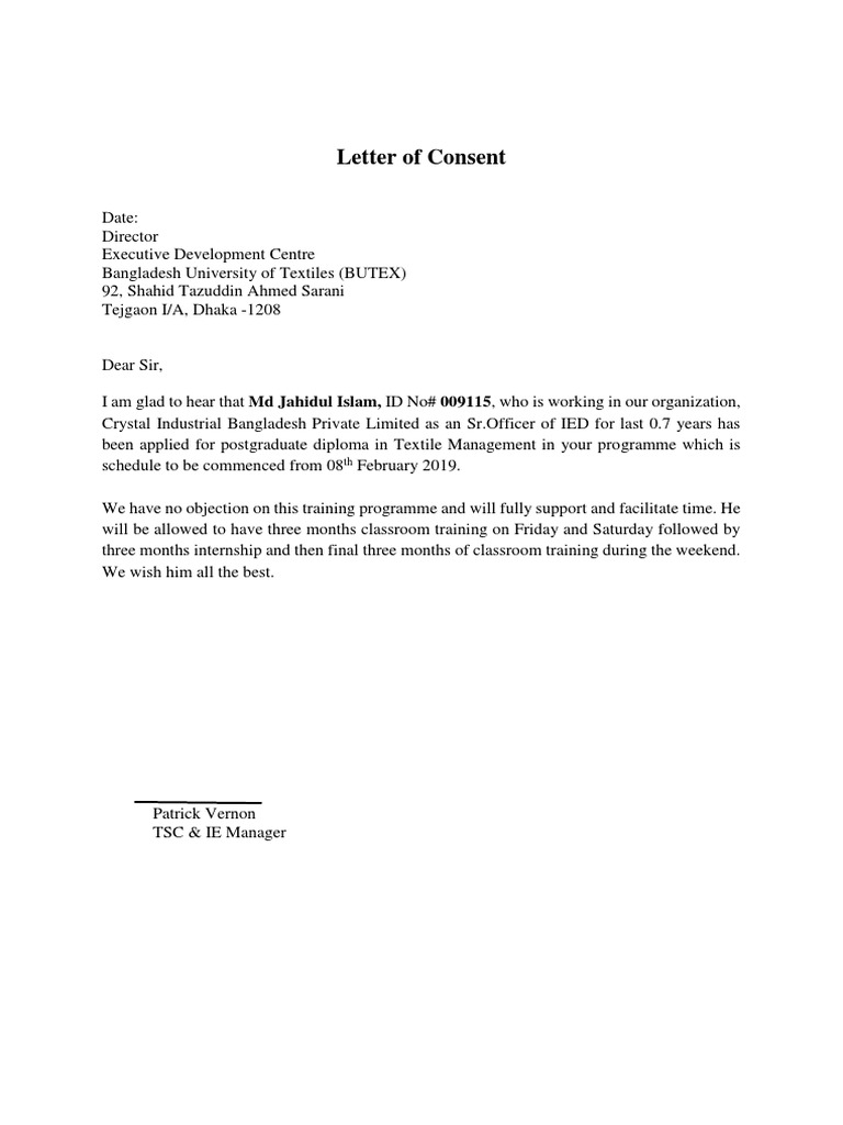 Consent Letter | PDF