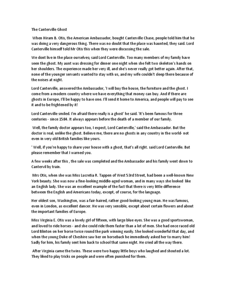 The Canterville Ghost | PDF | Ghosts