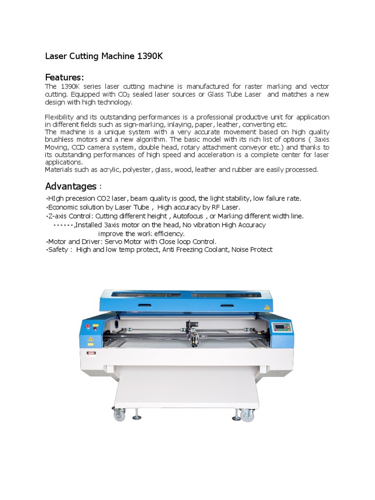 Laser Cutting Machine 1390K | PDF | Vacuum Tube | Electrical Engineering