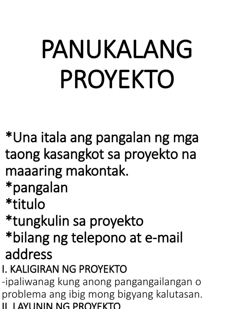 Panukalang Proyekto | PDF