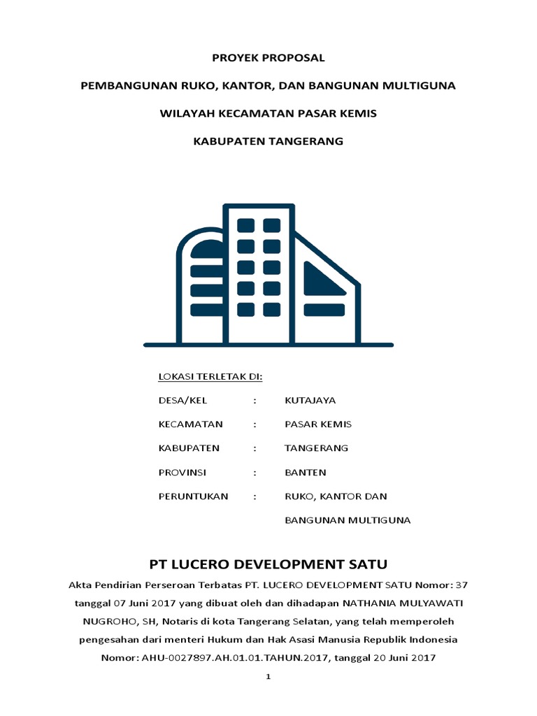 Proposal Pembangunan Ruko, Kantor Dan Bangunan Multiguna | PDF