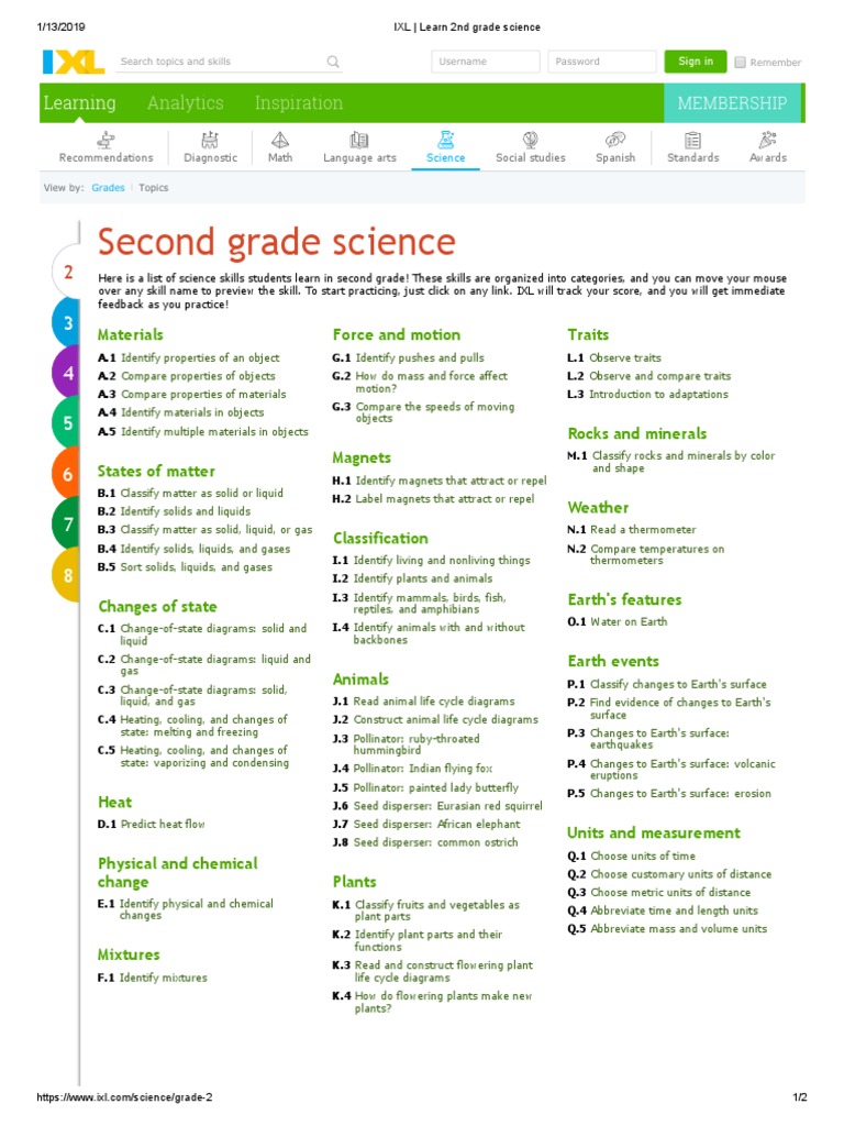 IXL - Learn 2nd Grade Science | PDF | Earth | Liquids
