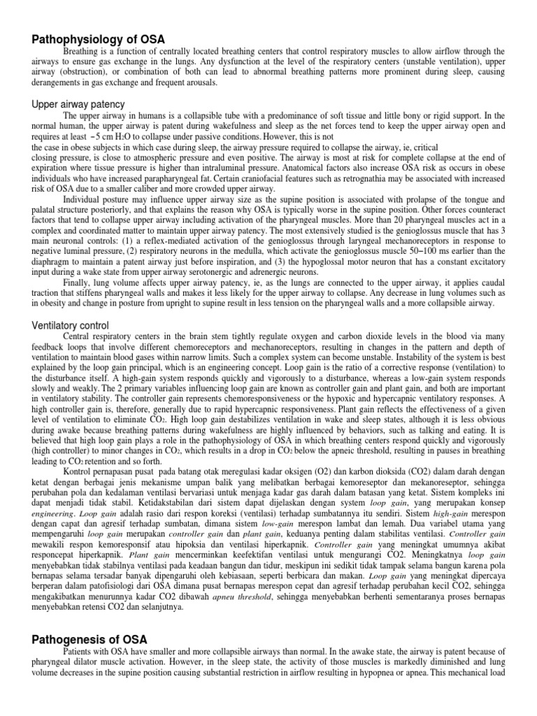 Pathophysiology of OSA: Airway Collapse and Ventilatory Instability ...
